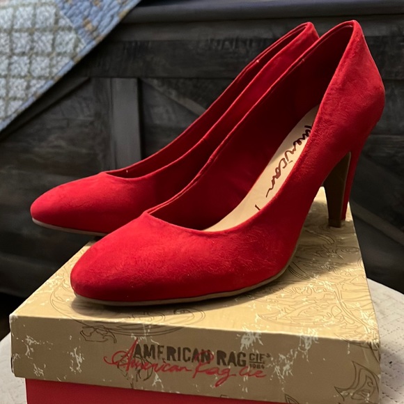American Rag | Shoes | Red Suade High Heel Pump Dress Shoes | Poshmark